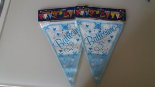 Festone Baby bell celeste nascita battesimo