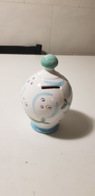 salvadanaio in ceramica dipinta