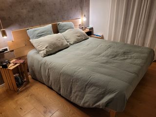 copripiumone matrimonial 100% lino lavato + federe