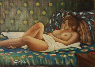 Grande dipinto olio firmato ▪ Nudo femminile 