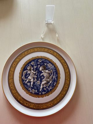 Piatto Porcellana Limoges decorato a mano 