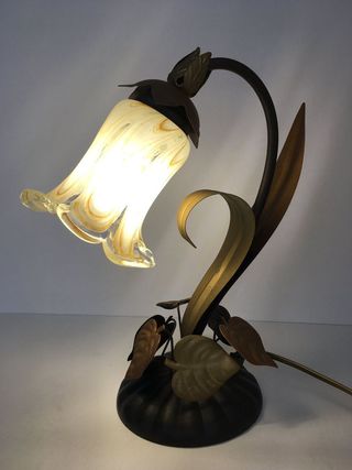 Lampada foglie/fiori vetro soffiato
