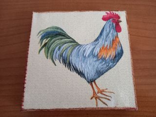 Quadretto tela decorato country 