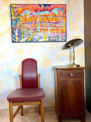 Dipinto a mano su tela grezza 