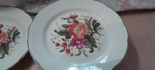 13 piatti decorati a mano, vintage