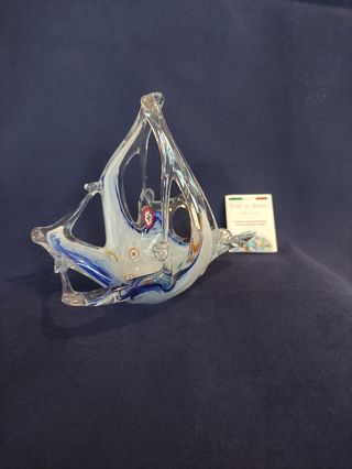 Cestino portacaramelle vetro murano con murrine