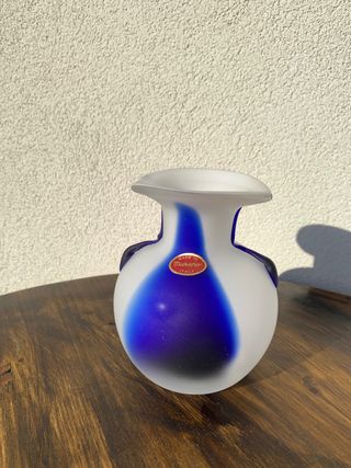 Vaso Murano bianco e blu