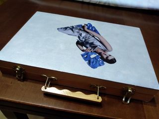 Cassettina valigetta decorata a découpage 