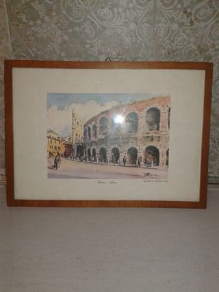 STAMPA A COLORI "VERONA - ARENA" di Napoleon Brun