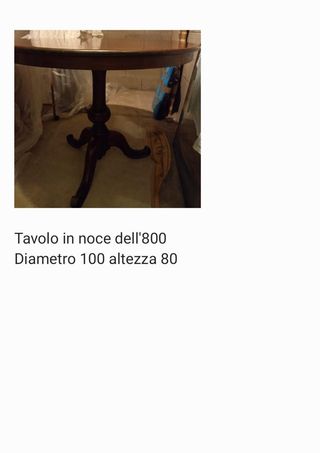 Tavolo in noce rotondo