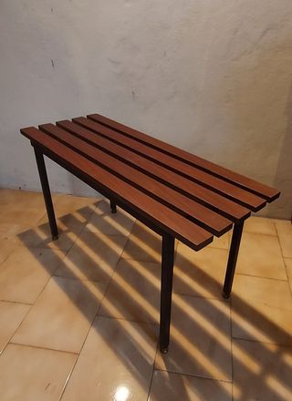 Panca legno e ferro brunito, anni '60