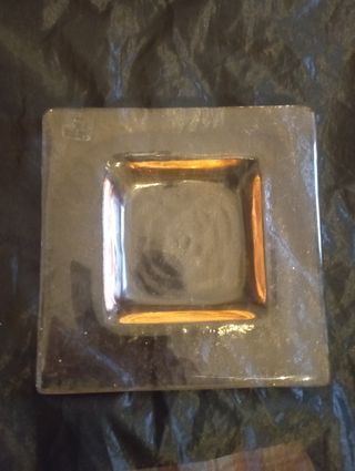 Piccolo vassoio posacenere vetro Murano rosa.