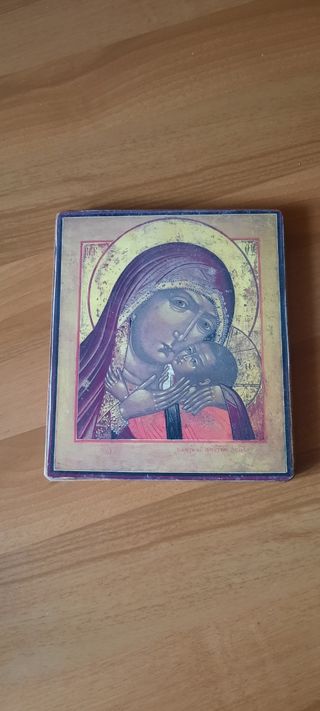 quandretto legno Madonna con bambino