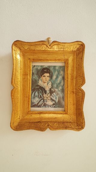 2 antiche cornici in legno e gesso con foglia oro 