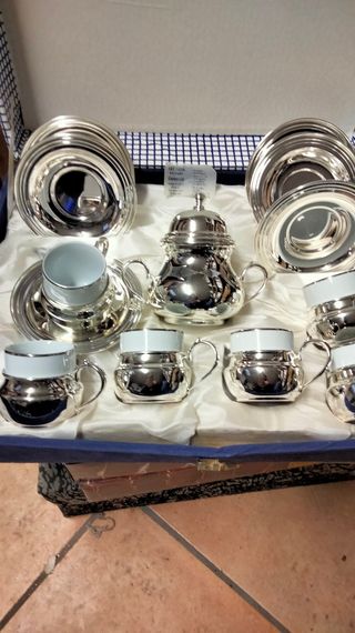 tazzine+zuccheriera in silver plated