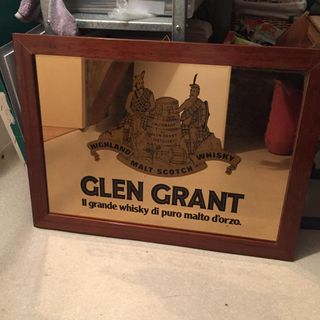 Quadro specchio pubblicitario con logo Glen Grant