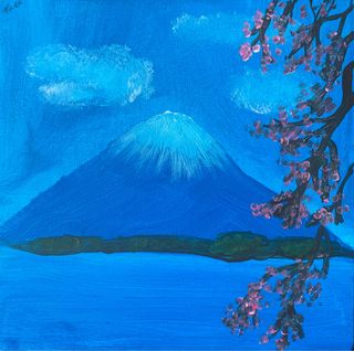 Dipinto fatto a mano, Monte Fuji