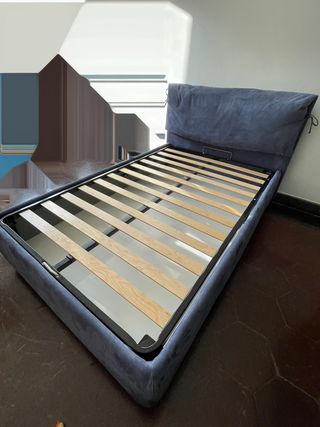 Letto contenitore in alcantara - una piazza e mezz