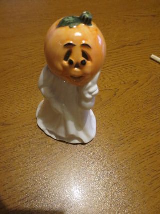 Soprammobile Halloween fantasma zucca ceramica bia