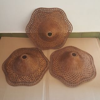 3paralumi in vimini per sospensione cm.50