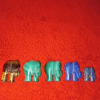 famiglia elefantini 5 pezzi pietre preziose