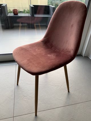 Sedia velluto rosa antico