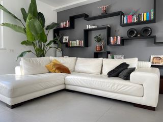 Divano 4 posti pelle bianco