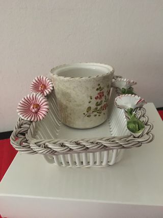 Porta candela fiorato 