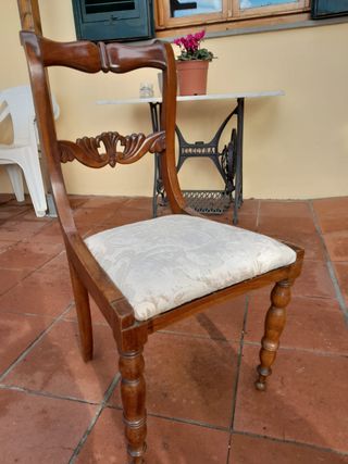 2 sedie imbottite originali anni 800