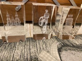 Cristalli città e bicicletta 