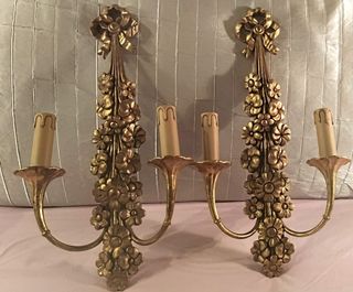 Lampade, luci in legno intarsiate, oro cablate