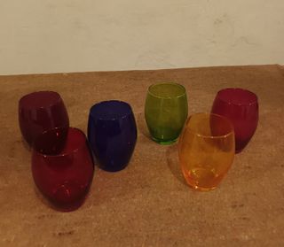 Set di 6 Bicchieri Colorati per Acqua in Vetro