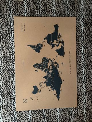 Mappa del mondo in sughero