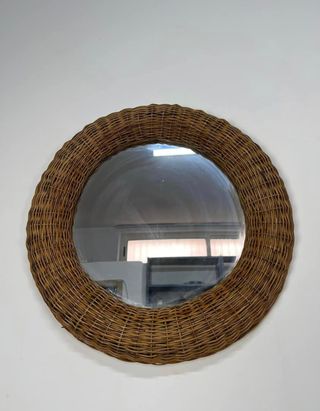 Specchio in vimini e bambù anni 70