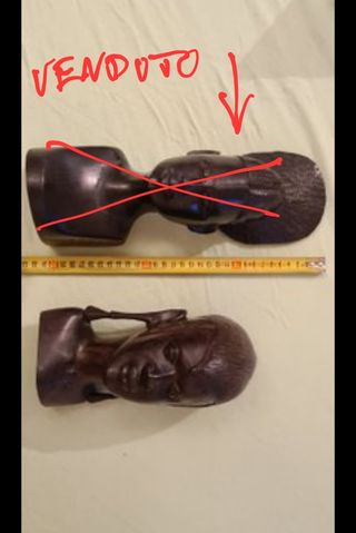 Testa donna africana Ebano