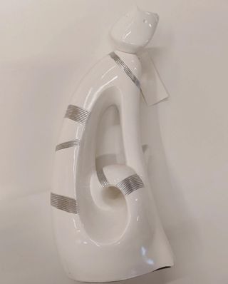 Gatto bianco statuina portagioielli