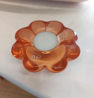 Portalumino in vetro arancione