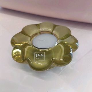 Portalumino in vetro giallo