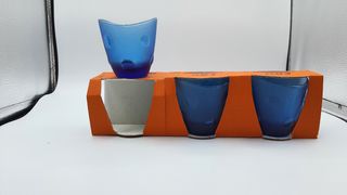 12 bicchieri da limoncello nuovi invetro blu.Italy