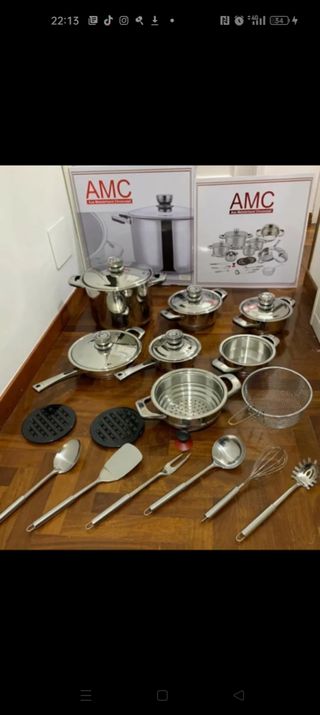 acciaio inox 23 pezzi batteria di pentole AMC 