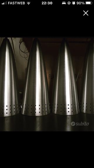 Lampadari acciaio cono 