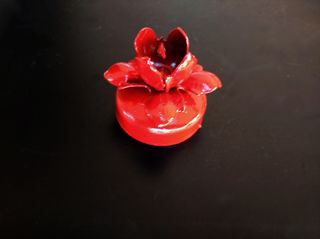 Portacandela fiore rosso