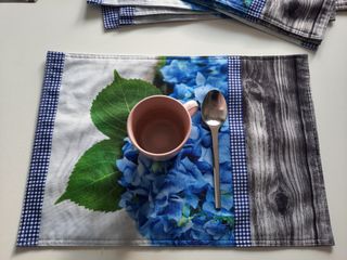 8 tovagliette americane ortensia blu