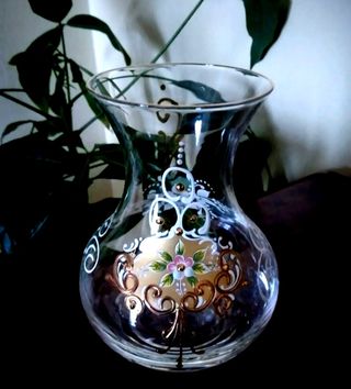 cristallo Murano decoro floreale oro zecchino, per