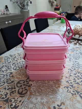 set contenitori picnic rosa Tupperware 