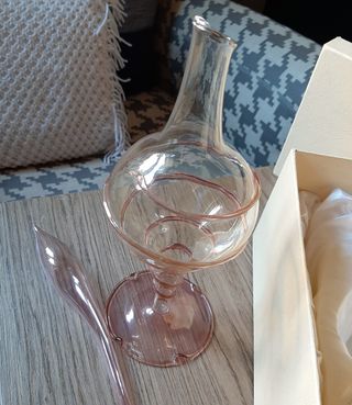 Anfora vetro + set 2 oche argento