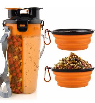 Bottiglia d'acqua e cibo per animali (2 ciotole)
