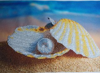 Quadro ricamato con perline