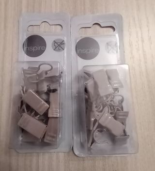 pinzette (n.20) metallo color tortora per tende