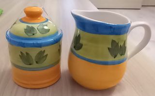 lattiera e zuccheriera arancio verde